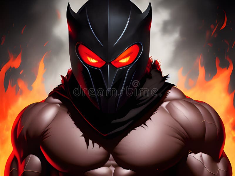 Black Demon with Fire Power on Dark Background, Ai Generated Stock ...