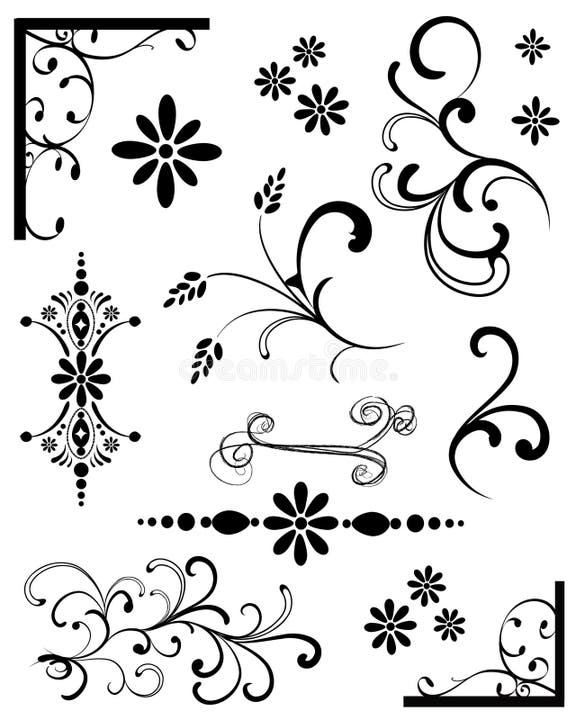 Black Design Elements stock vector. Illustration of white - 9151007