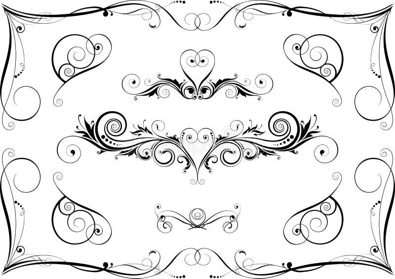 Black design elements stock vector. Illustration of elegance - 54638889