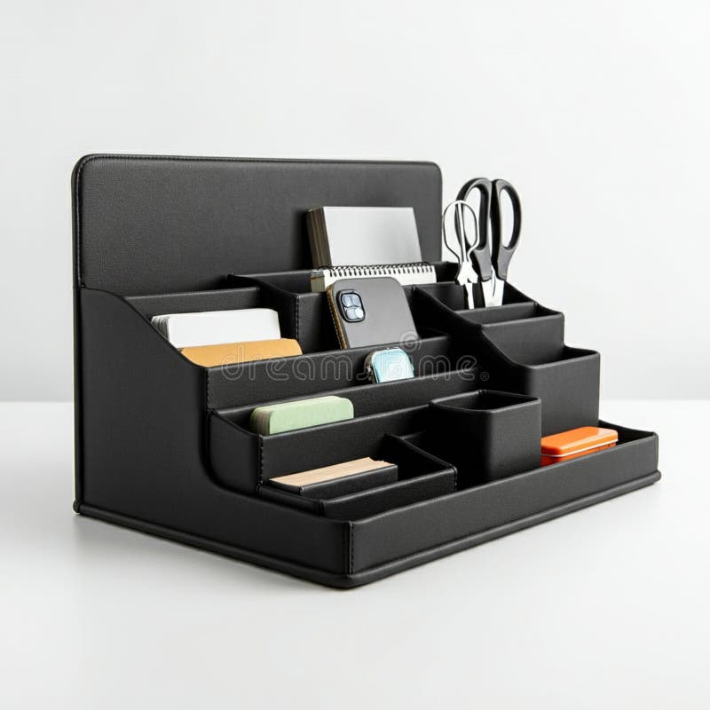 Black Desk Organizer with Multiple Compartments, Holding Small ...