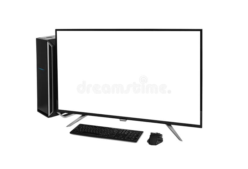 Modern Black Computer System Unit Isolated a on White. Stock Image ...