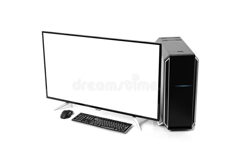 Black Desktop Computer Isolated on a White Background Stock Image ...