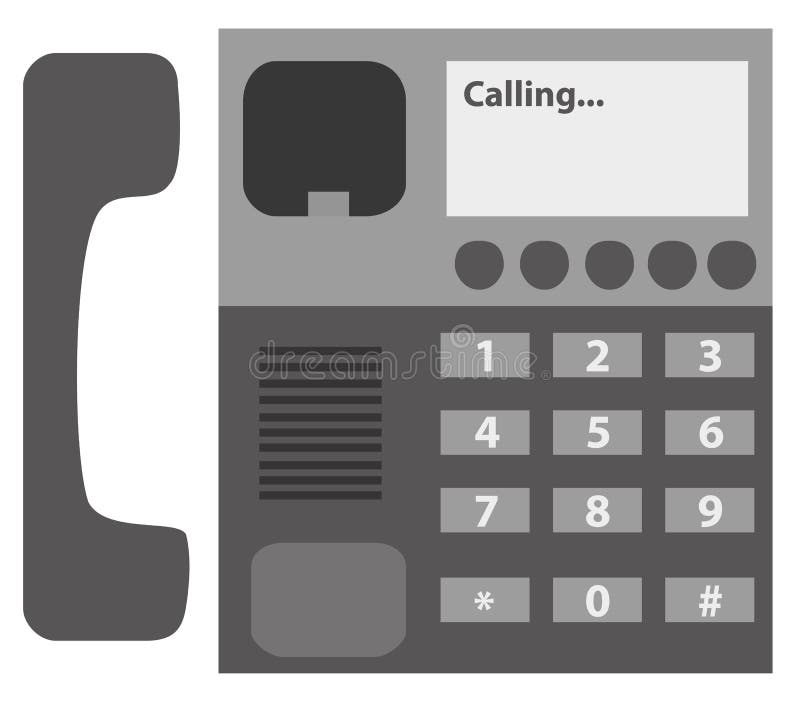 Black Desktop phone icon stock illustration. Illustration of miss ...