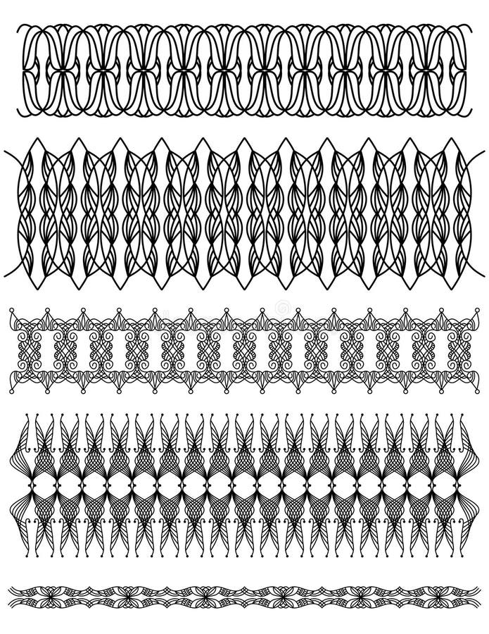 Black Detailed Trim or Border Collection Stock Illustration ...