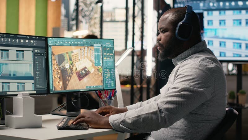 Black Developer Planning Residential Building Projects with Modern ...