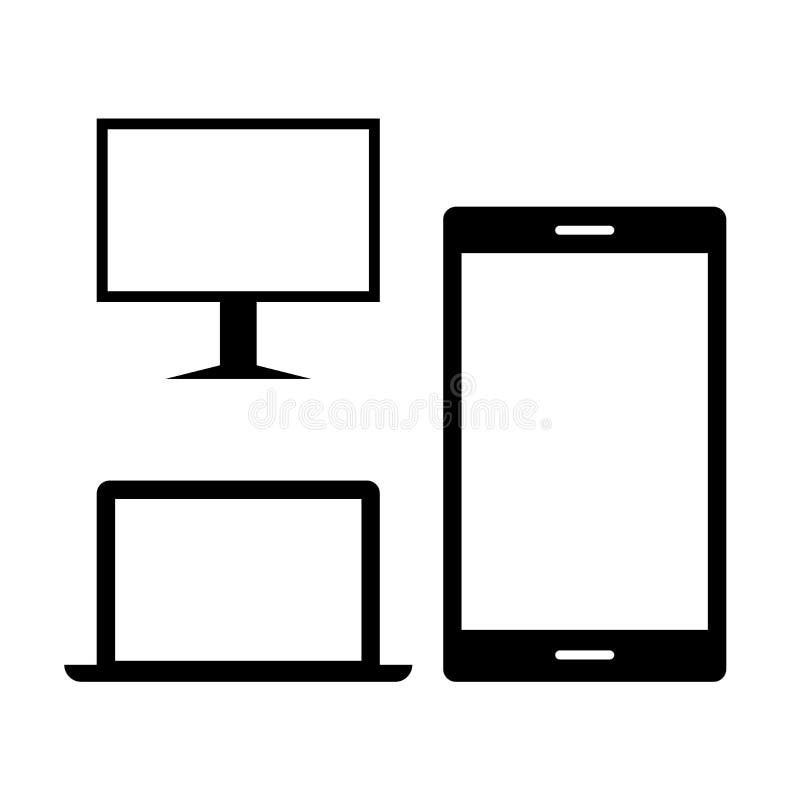 Black Devices Icons. Monitor, Laptop, Tablet. Vector Design Elements ... Black Devices Icons. Monitor, Laptop, Tablet. Vector Design Elements ...
