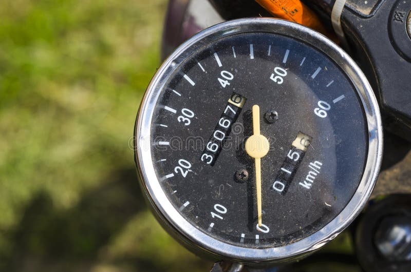 Black Dial Shows the Speed of the Motorcycle Stock Photo - Image of ...