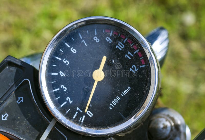 Black Dial Shows the Speed of the Motorcycle Stock Photo - Image of ...