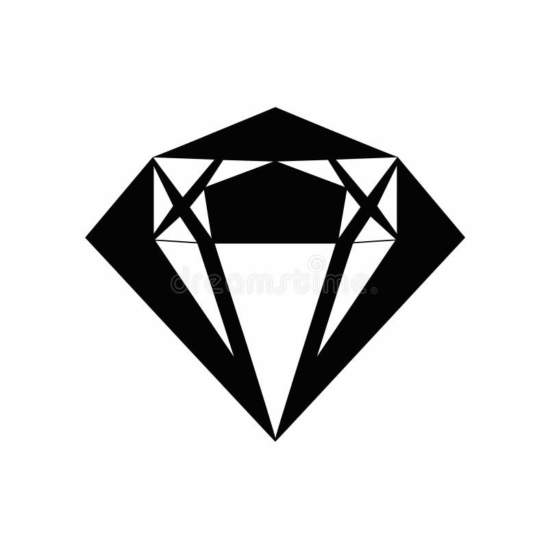 Black Diamond Shape Design with Geometric Facets and Sharp Angles Stock ...