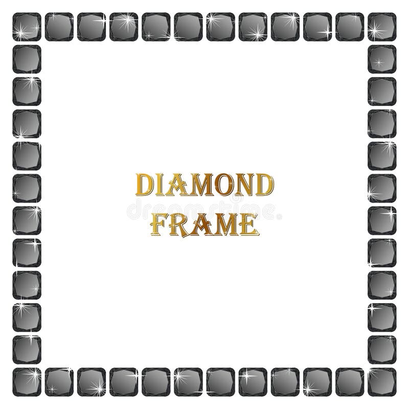 Black diamond square frame stock vector. Illustration of rich - 72869655