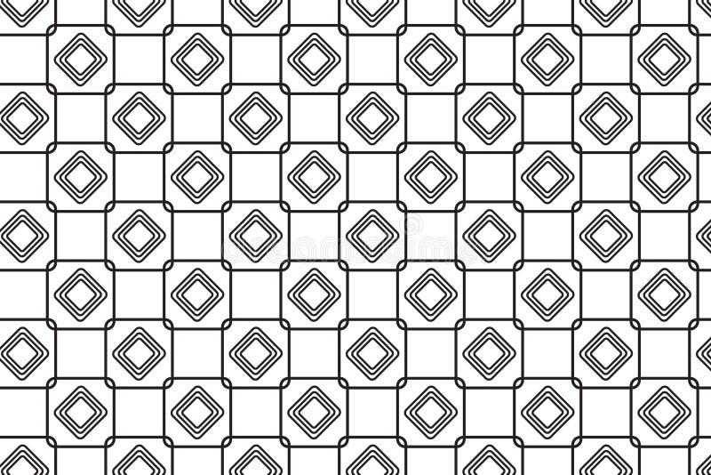 Black Diamonds in Squares Geometrical Seamless Vector Pattern Graphic ...