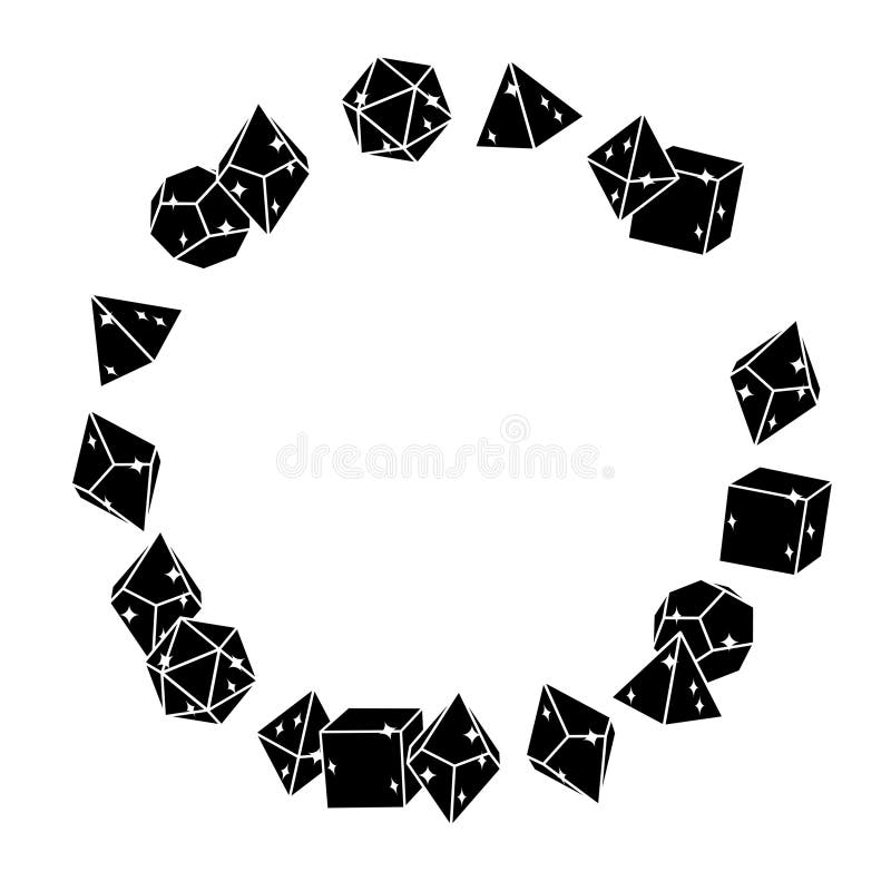Black Dice Frame in Round Shape Hand Drawn Vector Stock Vector ...