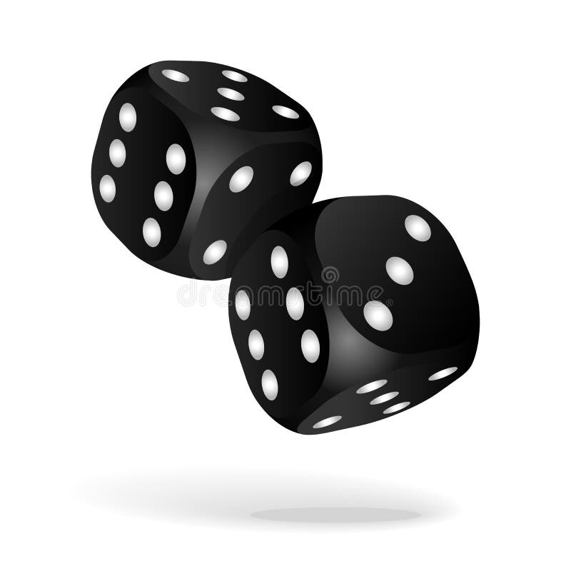 Two Black Falling Dice Isolated on White. Stock Vector - Illustration ...