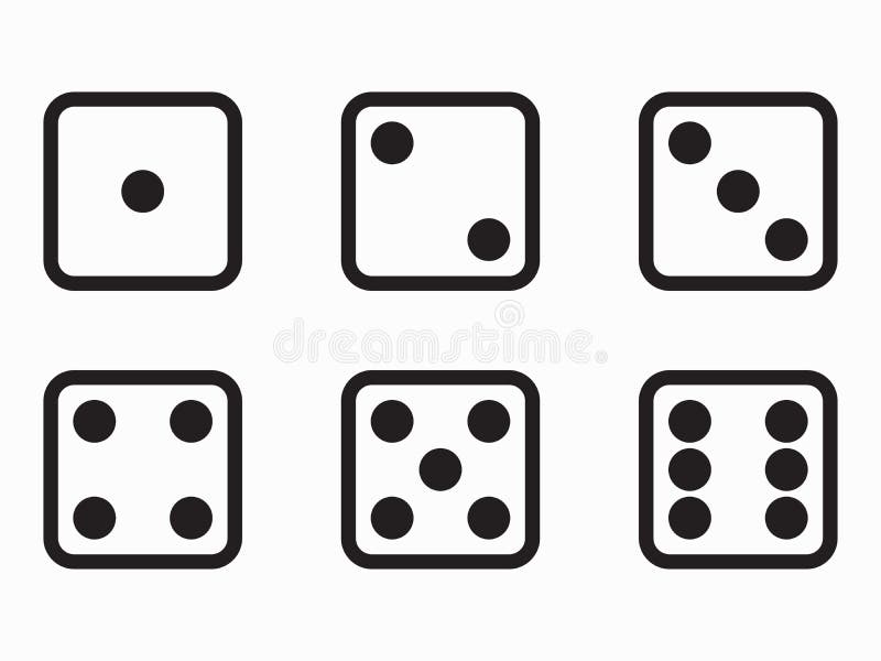 Black dices vector icons stock illustration. Illustration of sport ...