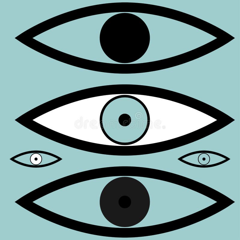 The Black Different Simple Eyes. Stock Vector - Illustration of element ...