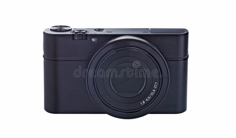 Compact Digital Camera Front View Isolated Stock Photo - Image of shot ...