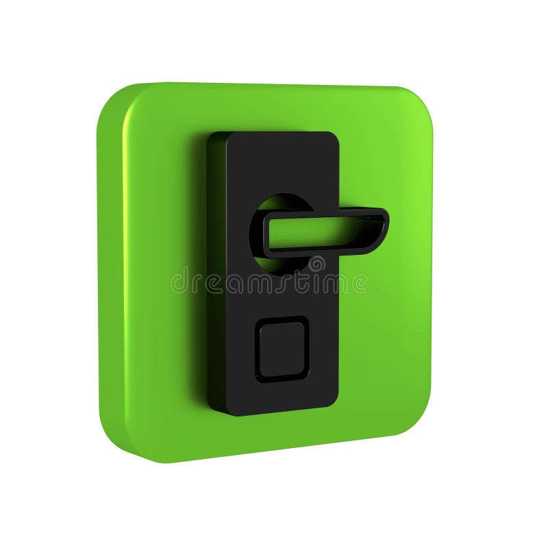 Black Digital Door Lock with Wireless Technology for Unlock Icon ...