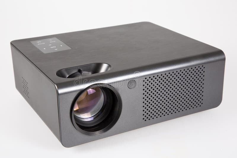 Black Projector Multimedia on White Background Stock Image - Image of ...