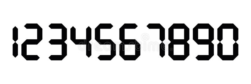 Black Digital Numbers. Seven-segment Display is Used in Calculators ...