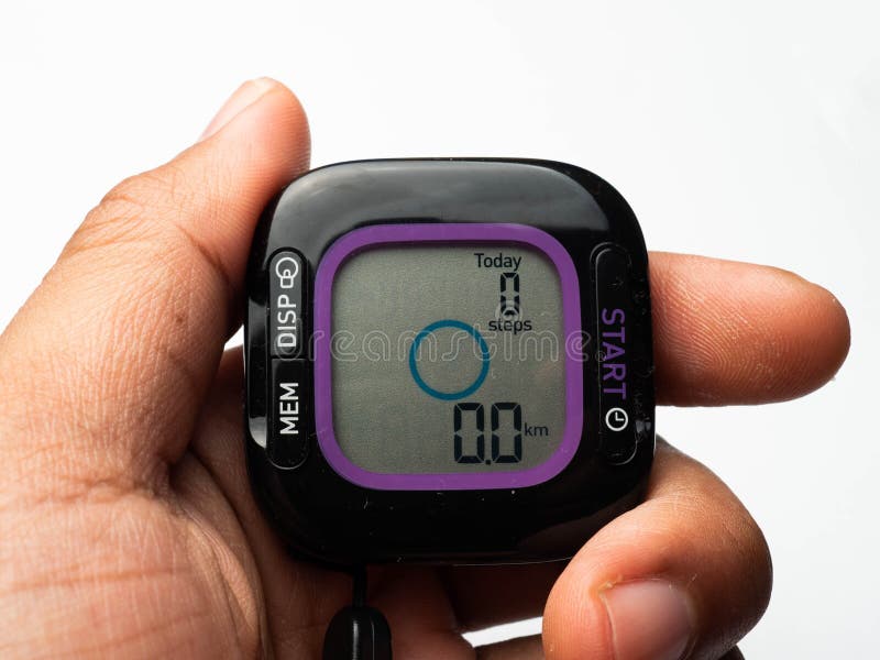 A Black Digital Pedometer, a Device for Counting Steps Stock Image ...