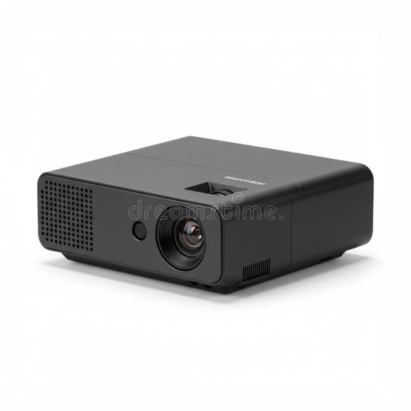 A Black Digital Projector with a Rectangular Shape and Smooth Matte ...