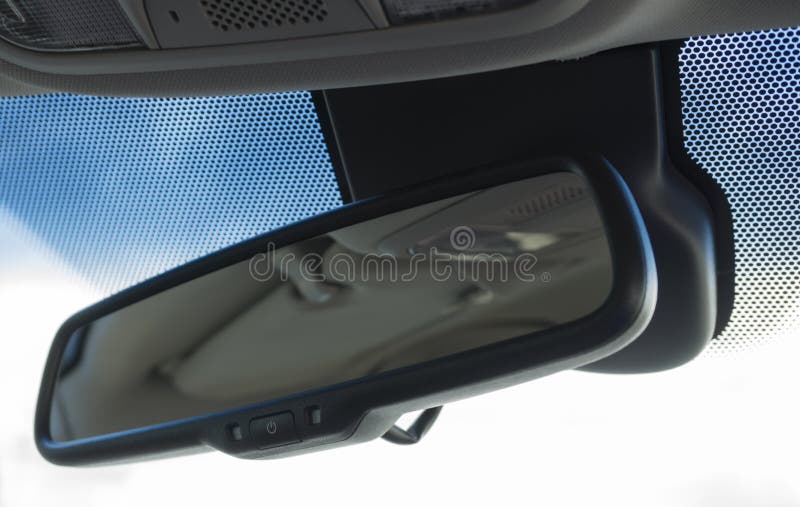 Black Digital Rear View Mirror in the Car Stock Photo - Image of nature ...