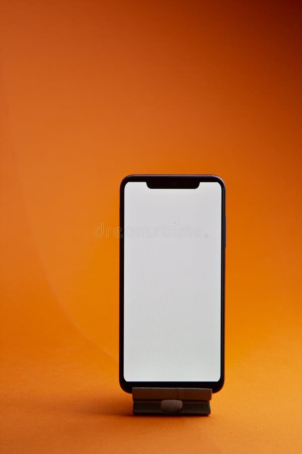 Black Digital Smartphone with White Empty Screen Mock Up Stock Photo ...