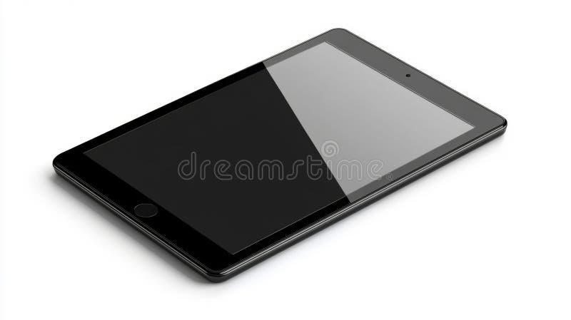 Black Digital Tablet on White Background Stock Illustration ...