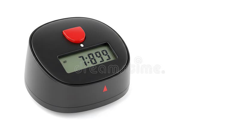 Black Digital Timer with Red Button Stock Image - Image of precision ...