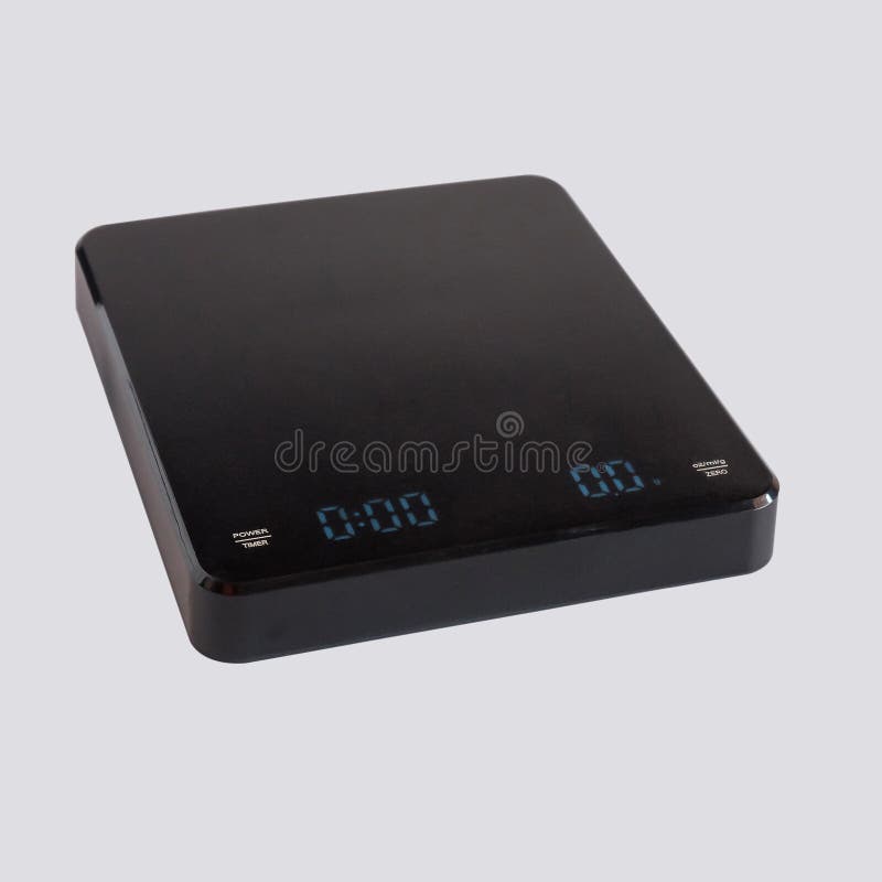 Black Digital Weighing Scale for Coffee Measure Stock Image - Image of ...