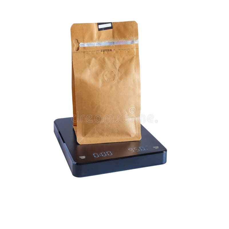 Black Digital Weighing Scale for Coffee Measure Stock Photo - Image of ...