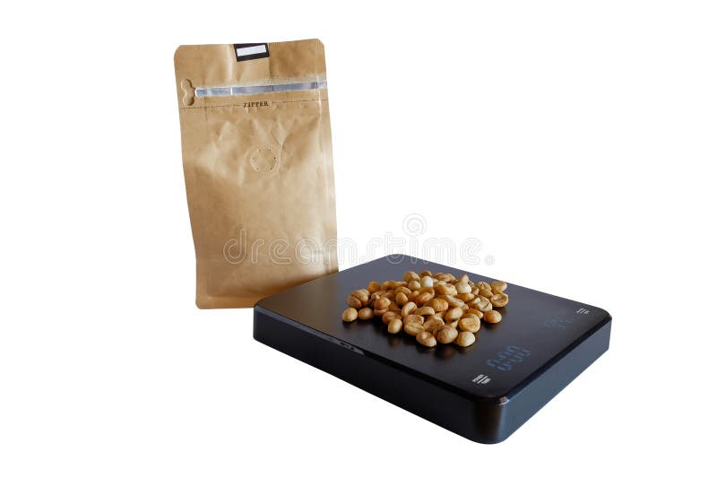 Black Digital Weighing Scale for Coffee Measure Stock Image - Image of ...