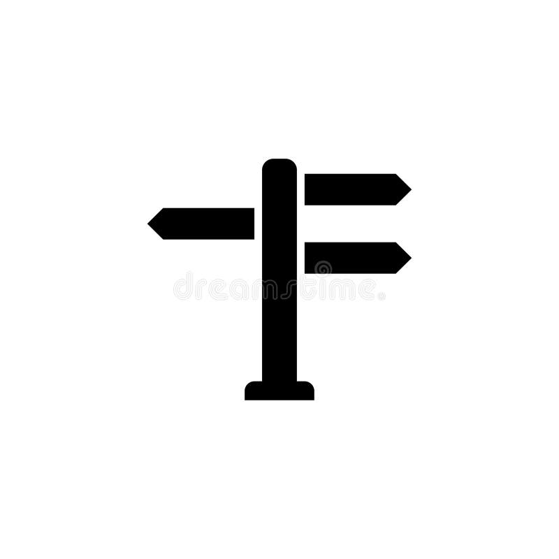 Black Directional Signpost Vector Icon Stock Vector - Illustration of ...