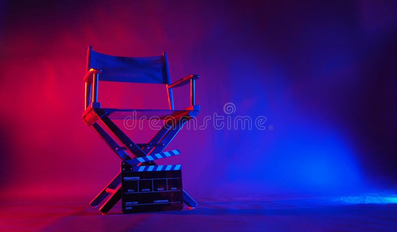 Black Director Chair Red Blue Light Color Stock Photos - Free & Royalty ...