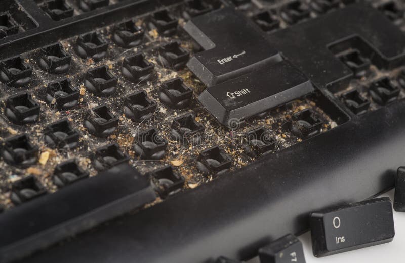 Black dirty keyboard stock photo. Image of carelessness - 65964898