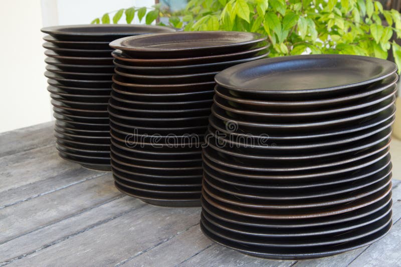 Black dished stock photo. Image of lunch, dishware, cloth - 23618620