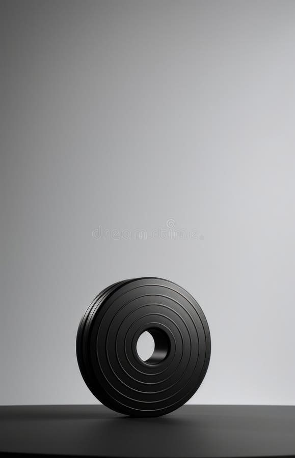 A Black Disk with Hole Object Sitting on Top of a Table, AI Stock ...