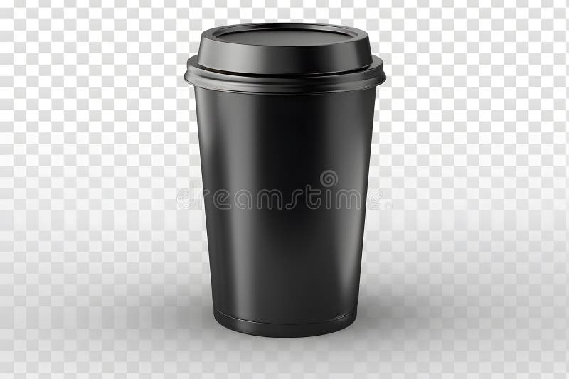 Black Disposable Coffee Cup with Lid Isolated Onransparent Background ...