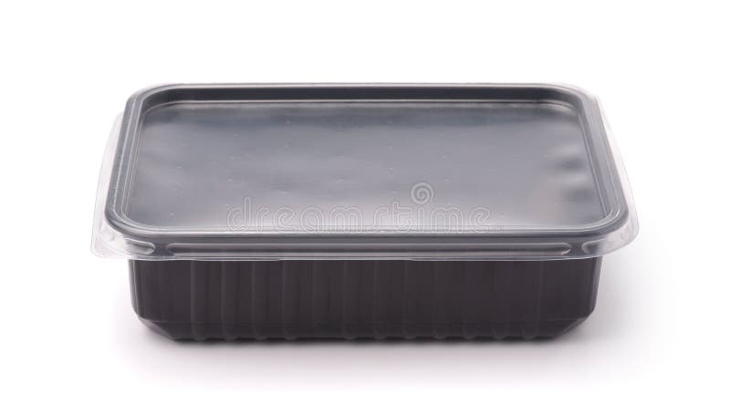 Black Disposable Plastic Food Takeaway Container Stock Photo - Image of ...