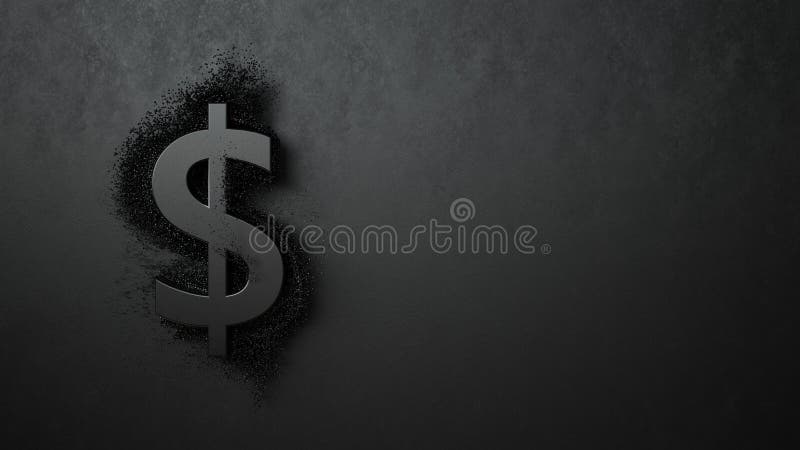 Black Dissolving Dollar. 3d Illustration Stock Illustration ...