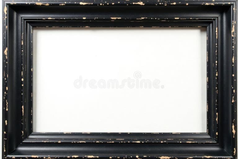 Black Distressed Frame, Jagged Edges, Clean White Interior , Image ...