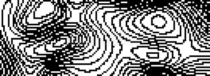 Black Dithered Wavy Curved Line Background. 8 Bit Pixel Glitch Texture ...