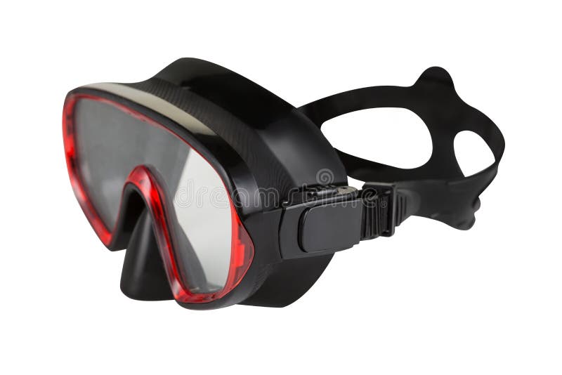 Black Diving Mask Side View, on a White Background, Isolate Stock Photo ...