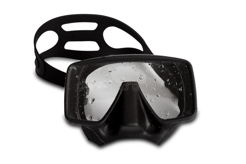 Black Diving Mask with Water Drops Stock Image - Image of diving ...