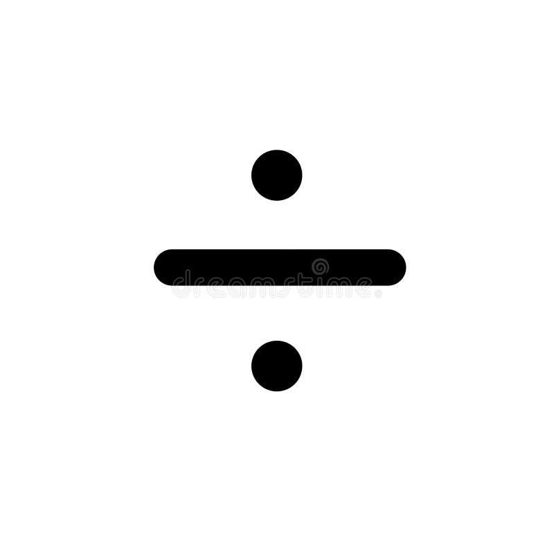 Black Division Symbol on a White Background. Composed of a Horizontal ...