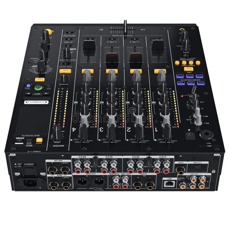 Control Panel Dj Mixer Equipment, Close View Stock Illustration ...