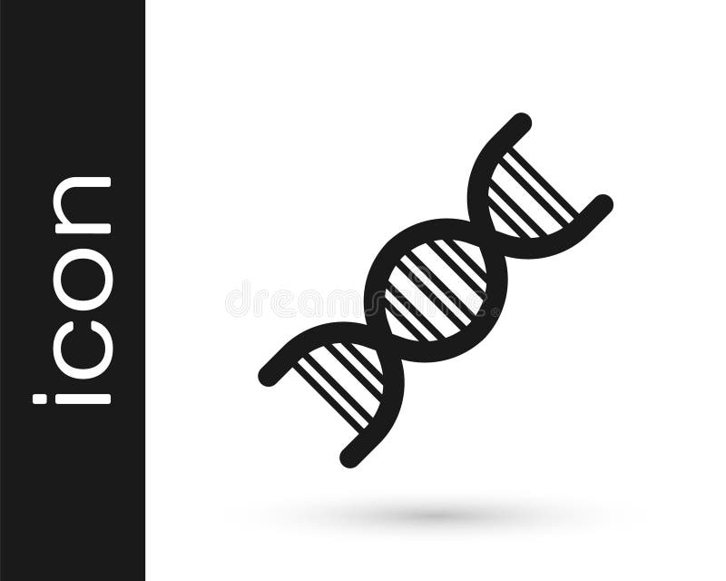 Black DNA Symbol Icon Isolated on White Background. Vector Stock Vector ...