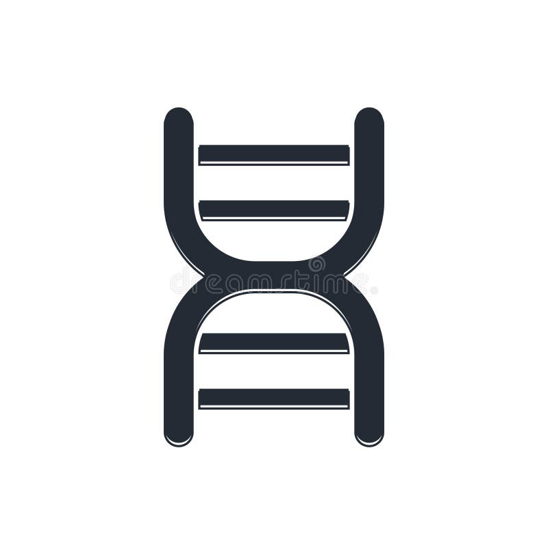 Black DNA Symbol Icon Isolated on White Background. Vector Stock ...