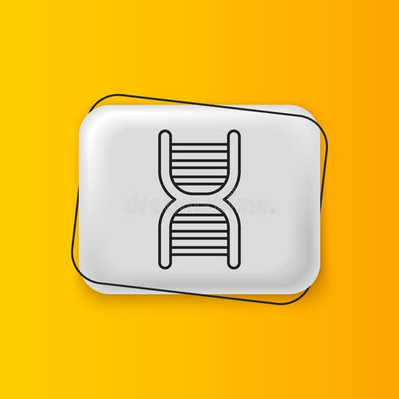 Black DNA Symbol Icon Isolated on Yellow Background. Silver Rectangle ...
