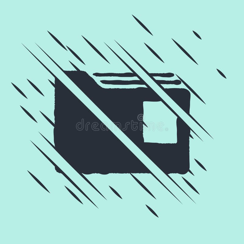 Black Document Folder Icon Isolated on Green Background. Accounting ...